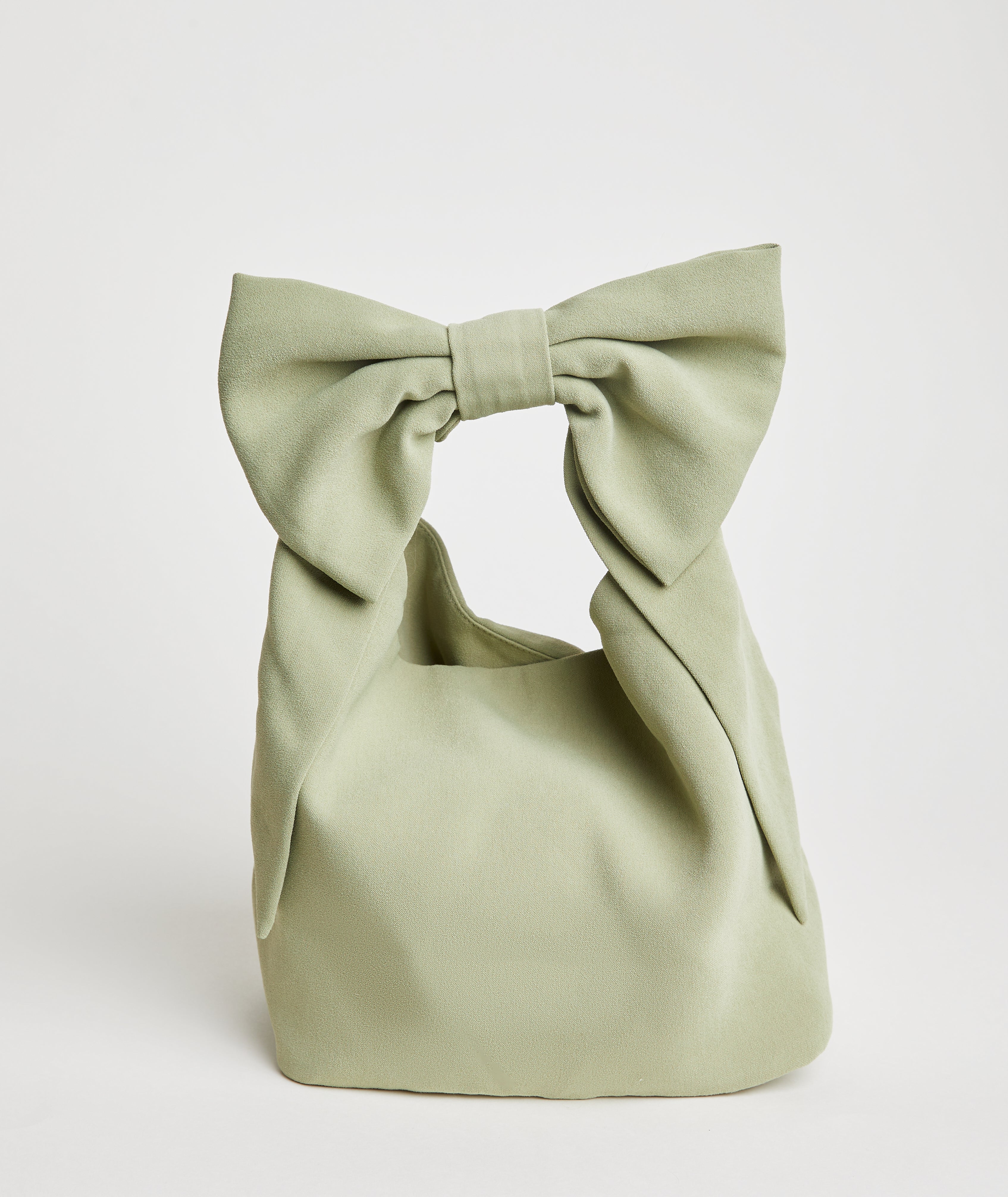 Bow Detail Crepe Pouch Bag – Six Stories