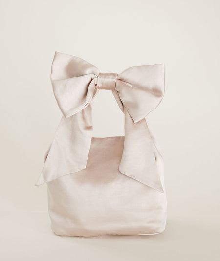 Bow Detail Satin Pouch Bag – Six Stories