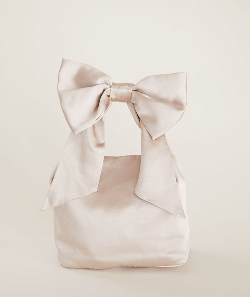 Bow Detail Satin Pouch Bag – Six Stories