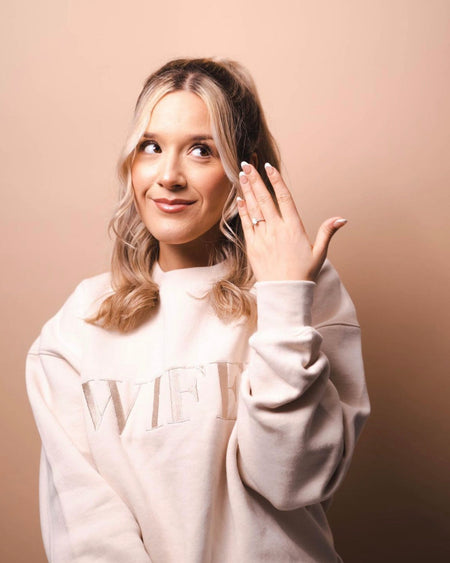 Wifey Statement Sweatshirt - Champagne – Six Stories