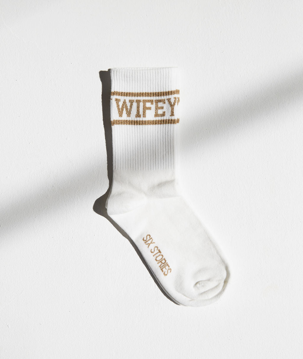 Wifey Socks - Gold | Six Stories
